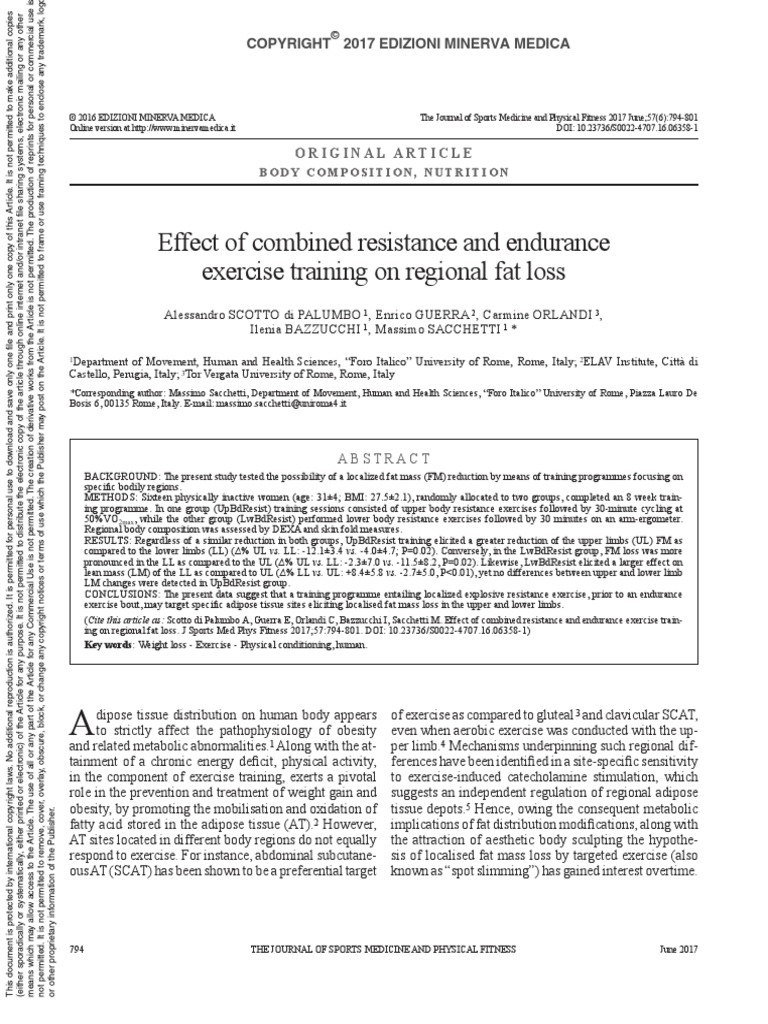 Effect of Combined Resistance and Endurance Exercise Training On ...