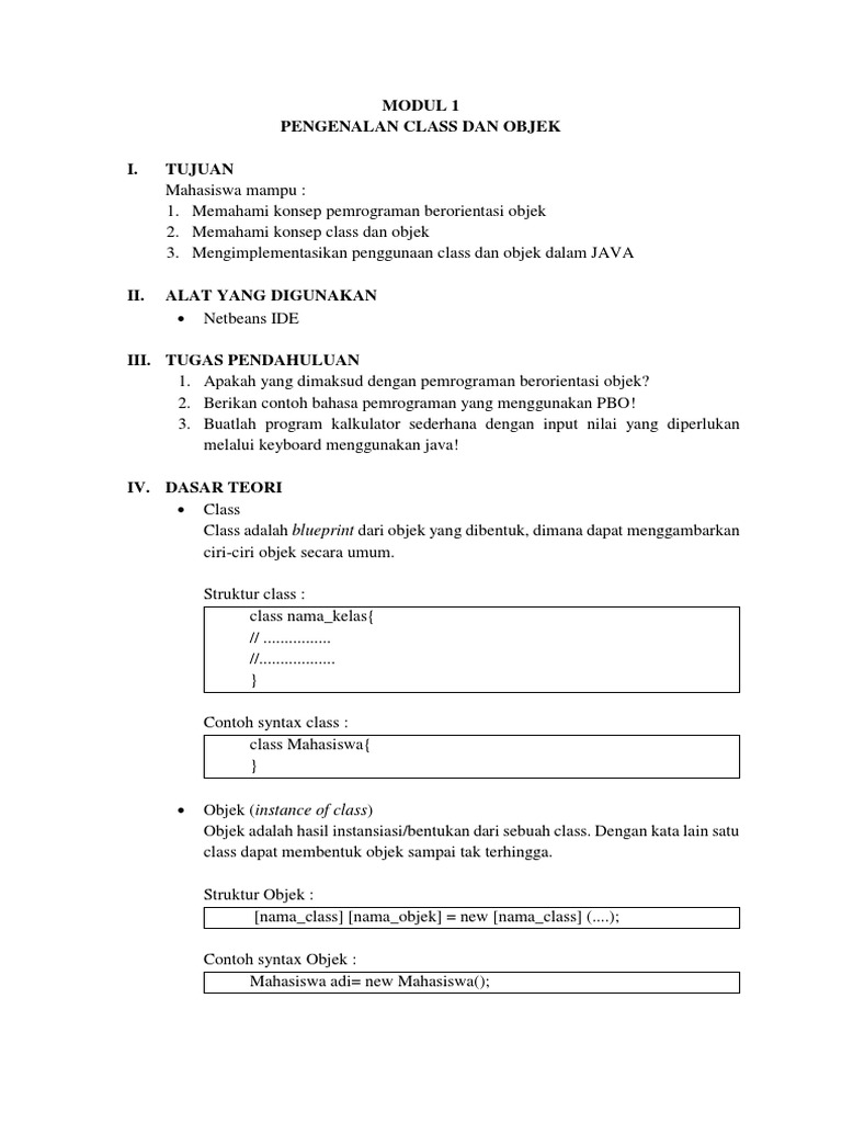 PBO: Class dan Objek untuk Mahasiswa | PDF | Komputer