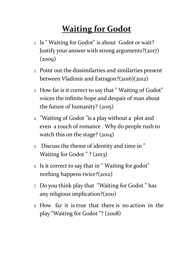 Waiting For Godot | PDF
