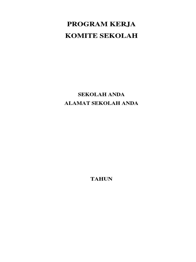 Program Kerja Komite Sekolah | PDF
