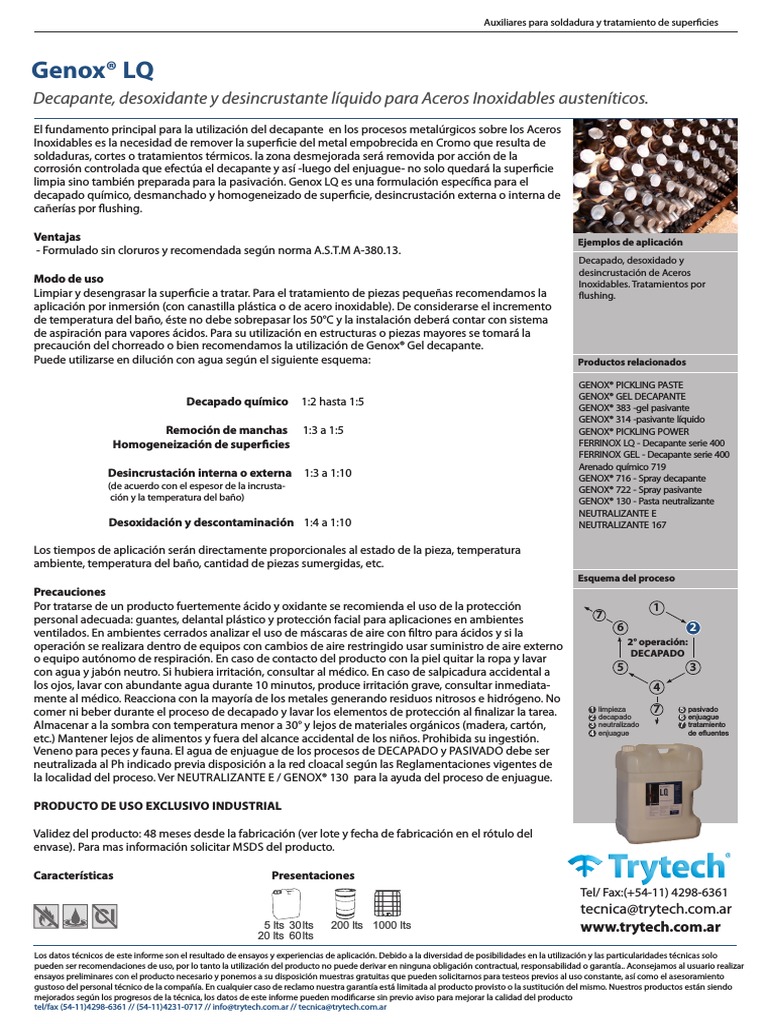 Genox LQ | PDF | Acero inoxidable | Agua