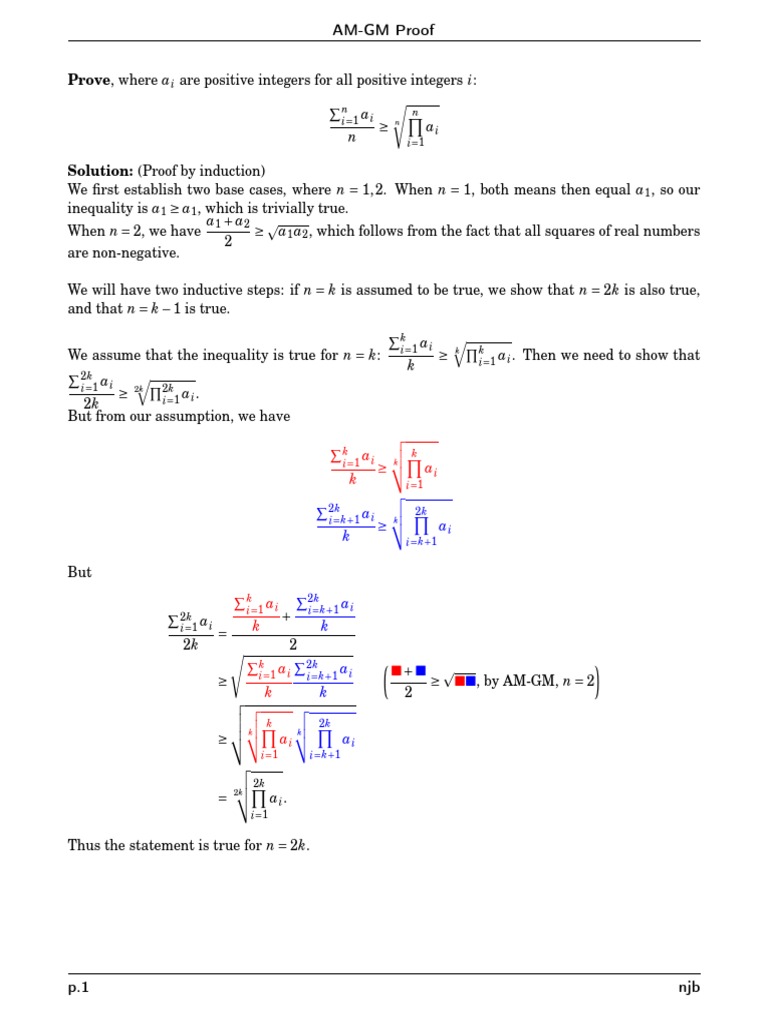 AM-GM Proof: Prove, Where A | PDF | Abstract Algebra | Mathematical Objects