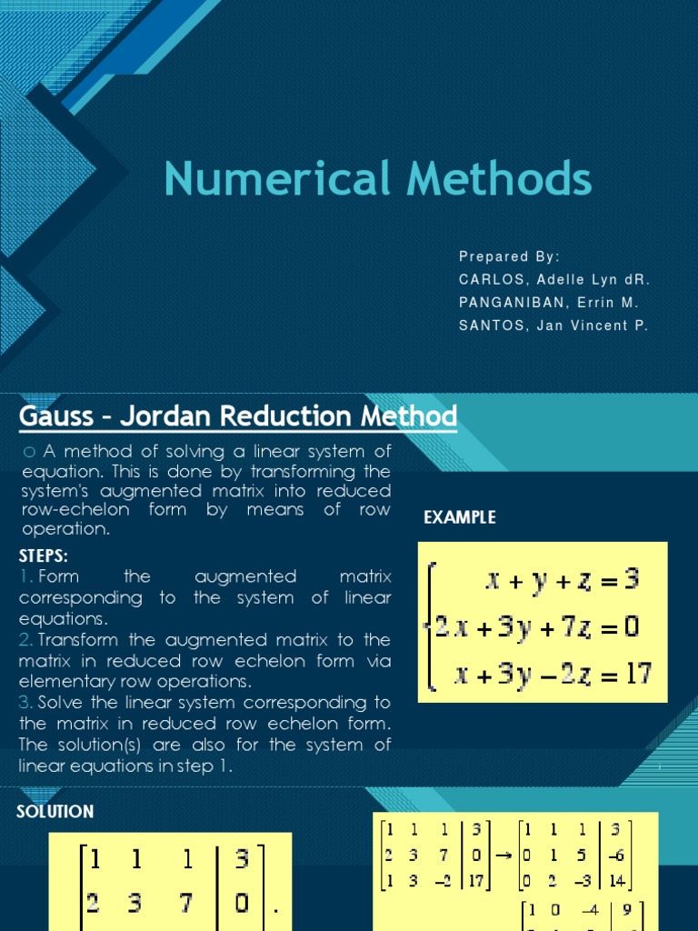Numerical Methods: Click To Edit Master Title Style | PDF | Matrix ...