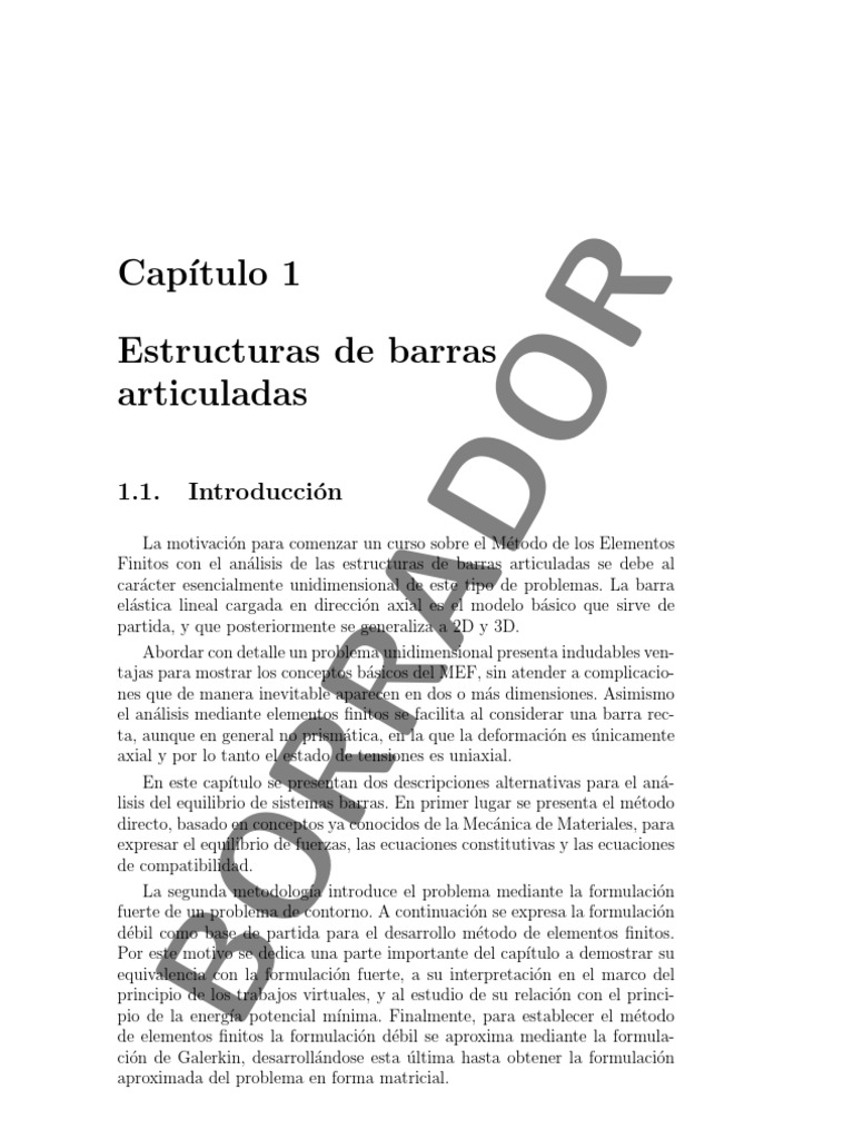Capítulo 1 Estructuras de Barras Articuladas | PDF
