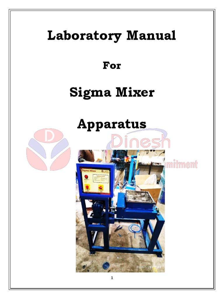 Sigma Mixer Lab Manual | PDF | Electric Motor | Switch
