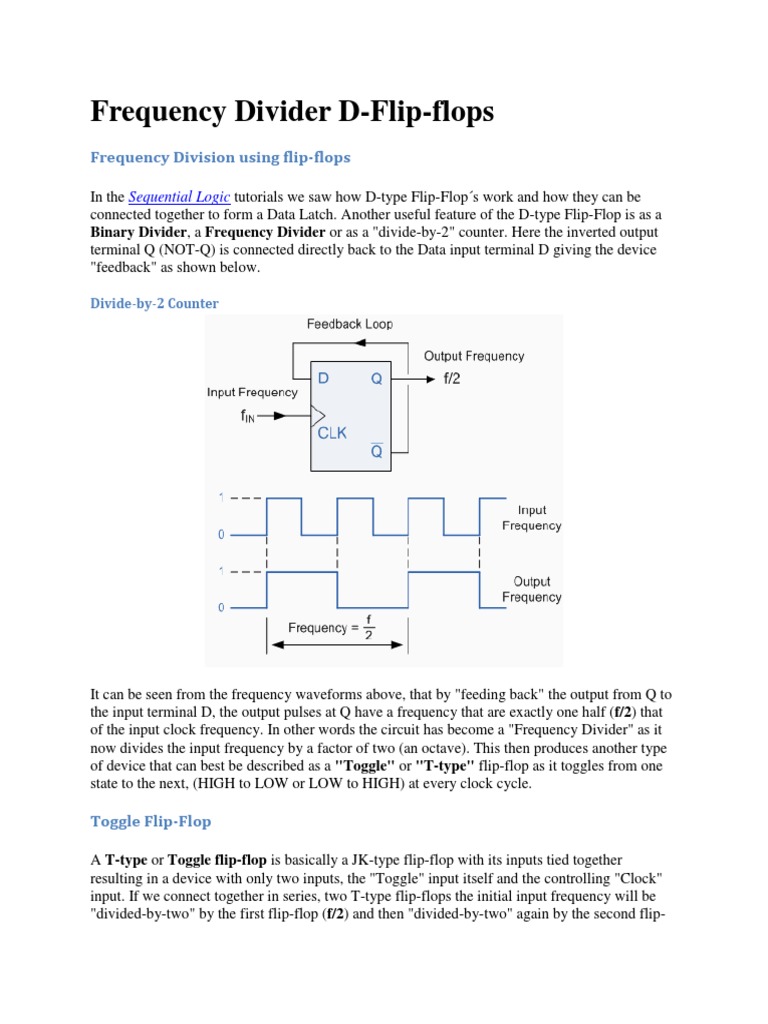 Frequency Divider D-Flip-flops | PDF | Logic Gate | Digital Electronics
