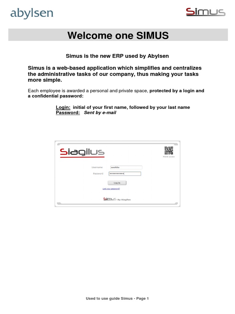 Simus User Guide | PDF | Password | Cyberspace