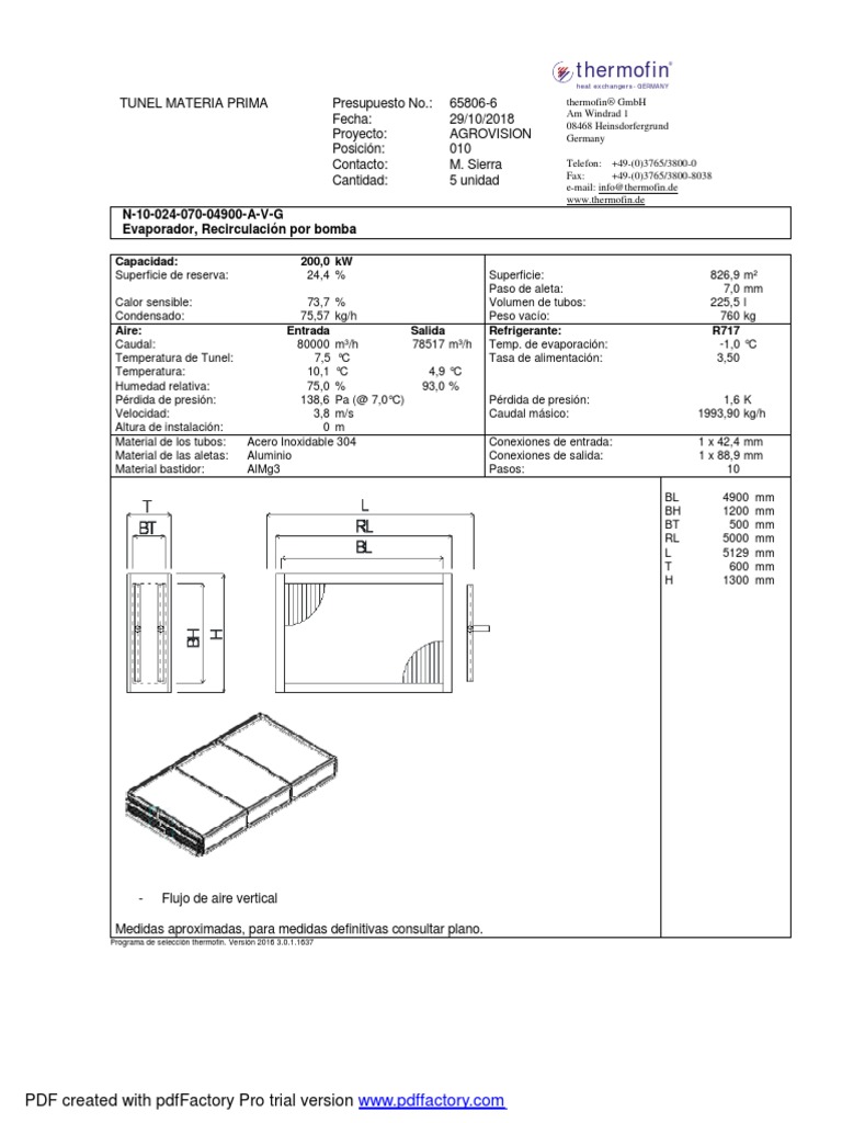 01 Tunel de Materia Prima | PDF | Termodinámica | Ingeniería mecánica