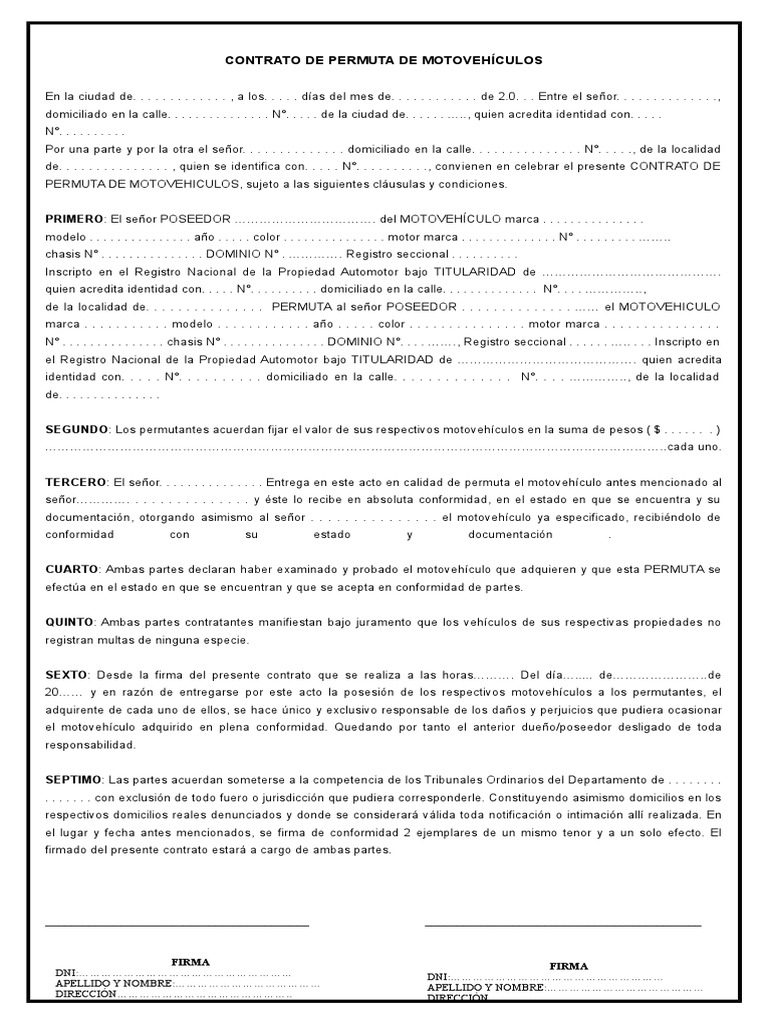 Modelo Contrato Permuta | PDF | Gobierno