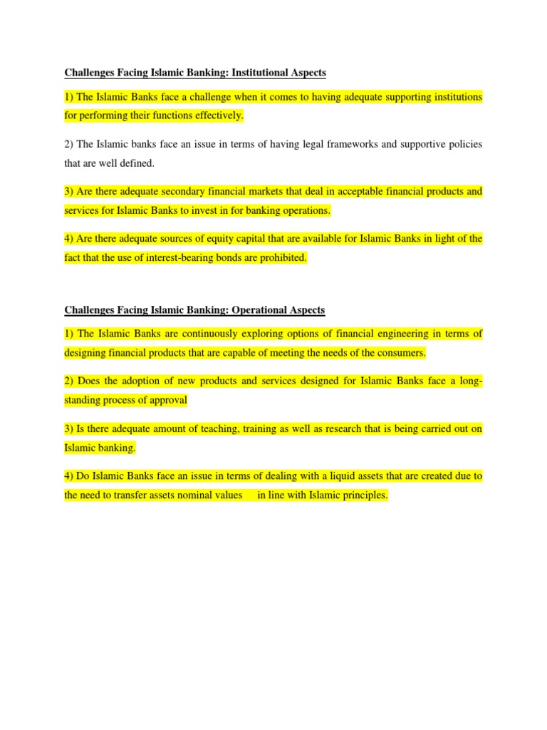 Challenges in Islamic Banking Operations | PDF | Finance & Money Management