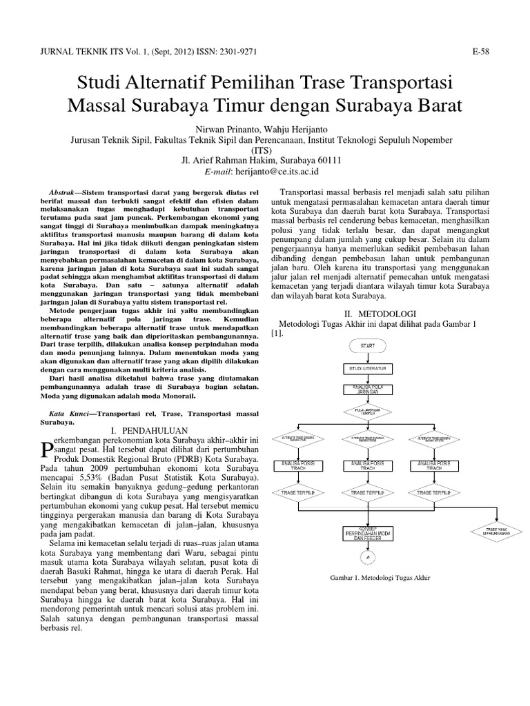 ID Studi Alternatif Pemilihan Trase Transportasi | PDF