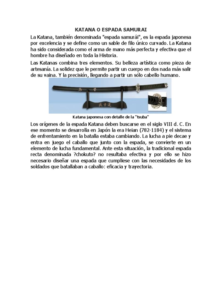 Katana o Espada Samurai | PDF | Samurai | Espada