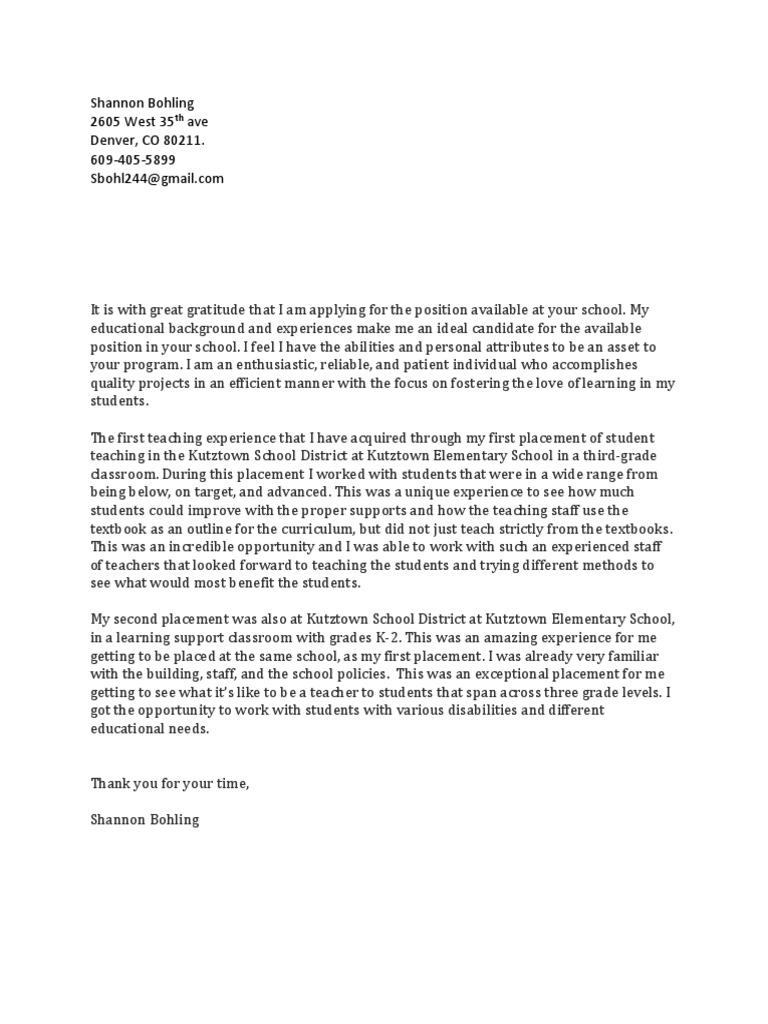 Cover Letter | PDF | Wellness