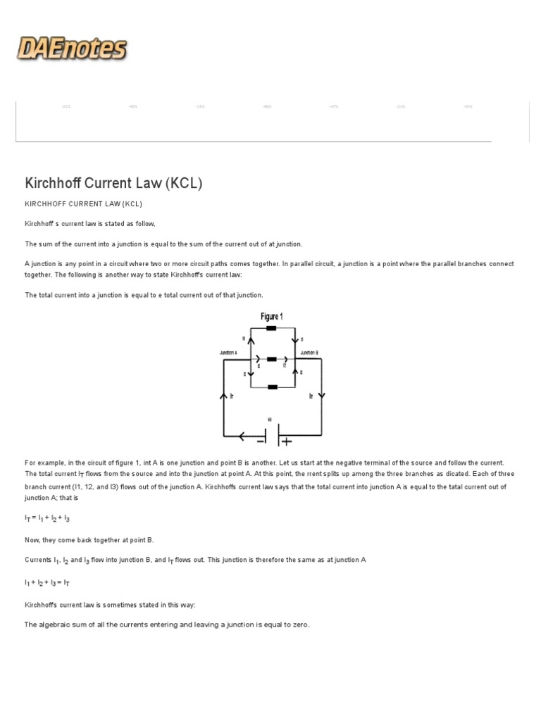 Kirchhoff Current Law (KCL) | PDF | Electronic Circuits | Physics