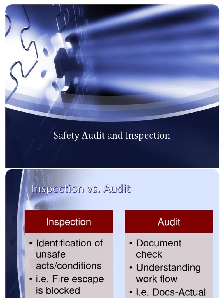 Lecture 3 - Safety Audit and Inspection PDF | PDF | Occupational Safety ...