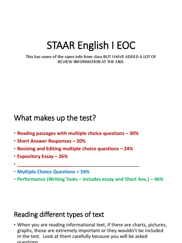 STAAR English I EOC Review and Prep | PDF | Poetry | Irony