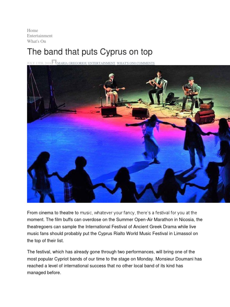 The Band That Puts Cyprus On Top: Home Entertainment What's On | PDF ...