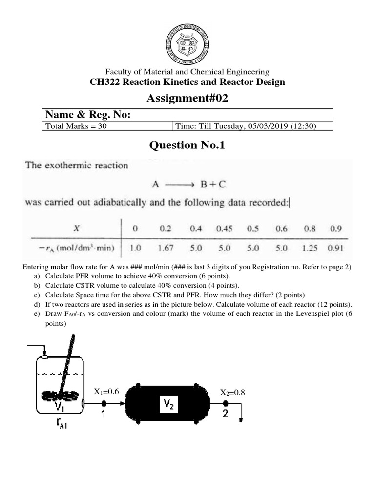 Assignment #2 CH322 PDF | PDF | Chemical Reaction Engineering ...