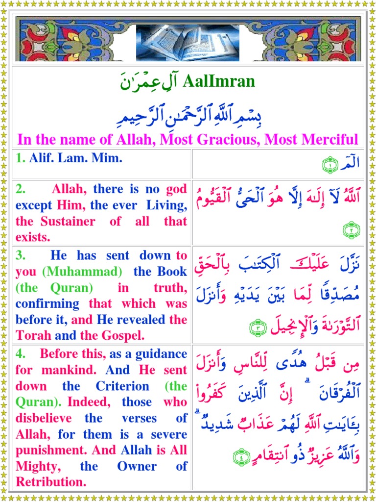 3 Aal-Imran PDF | PDF | God In Islam | Prophets And Messengers In Islam
