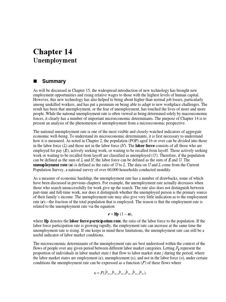 Unemployment: Summary | PDF | Full Employment | Unemployment