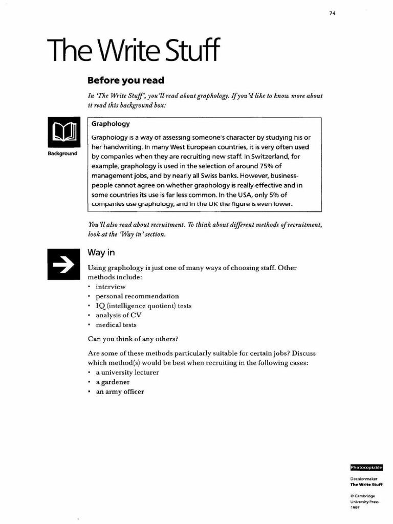 The Write Stuff | PDF