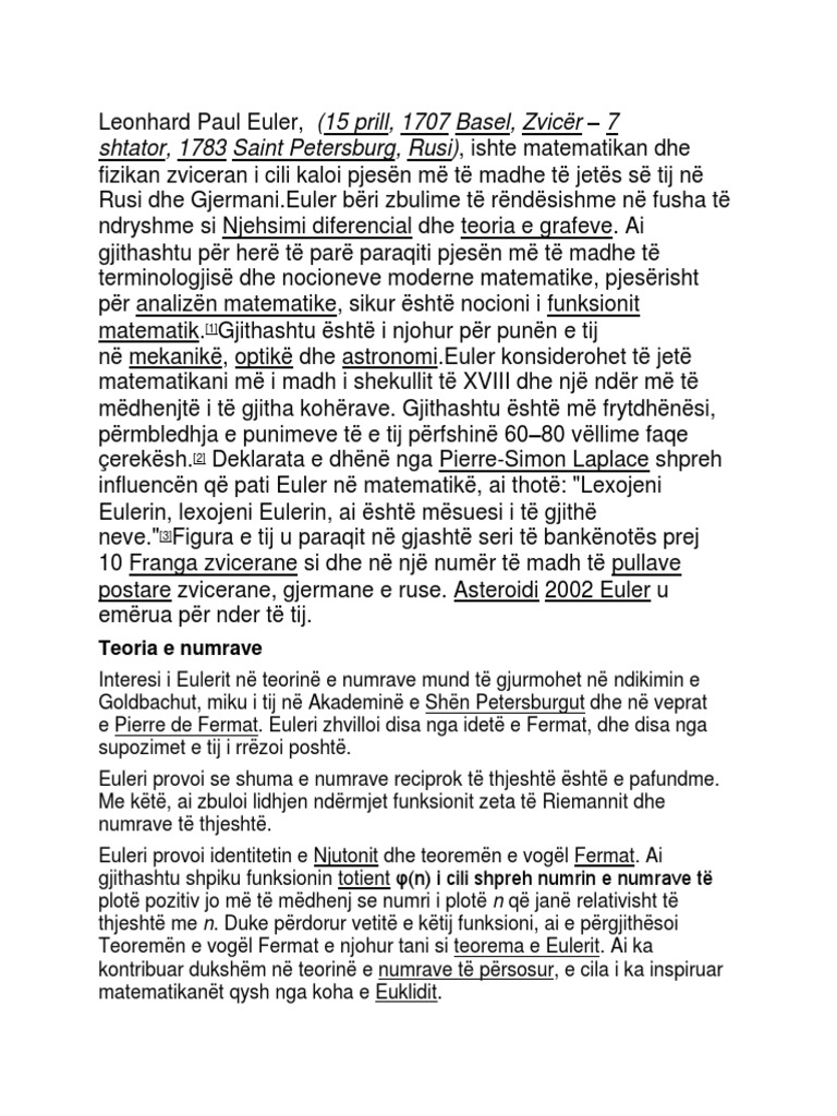 Leonhard Paul Euler | PDF