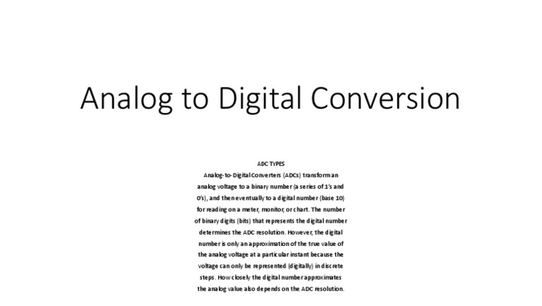 Analog To Digital | PDF | Analog To Digital Converter | Signal Processing