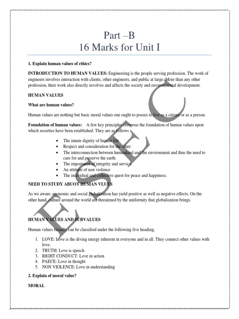 PEE Unit 1 | Download Free PDF | Integrity | Service Learning