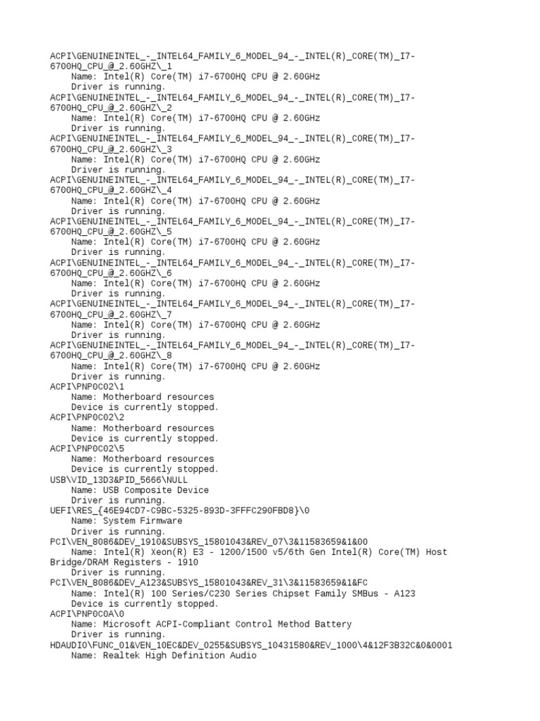Dev List | PDF | Device Driver | Usb