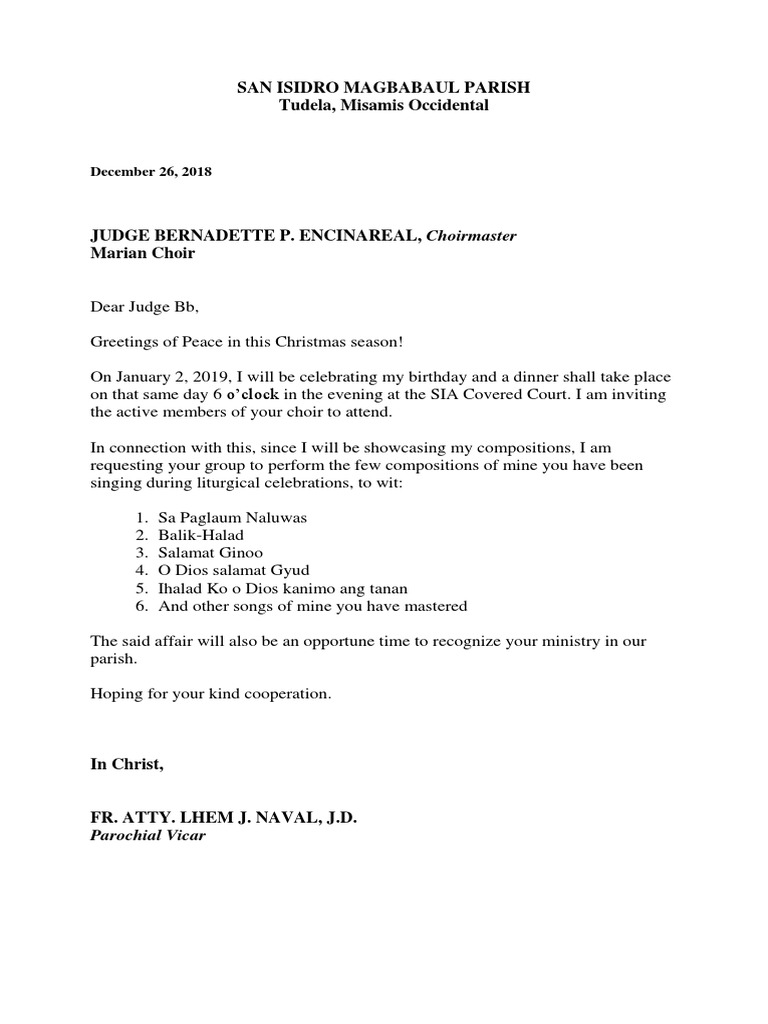 Letter To Choir | PDF