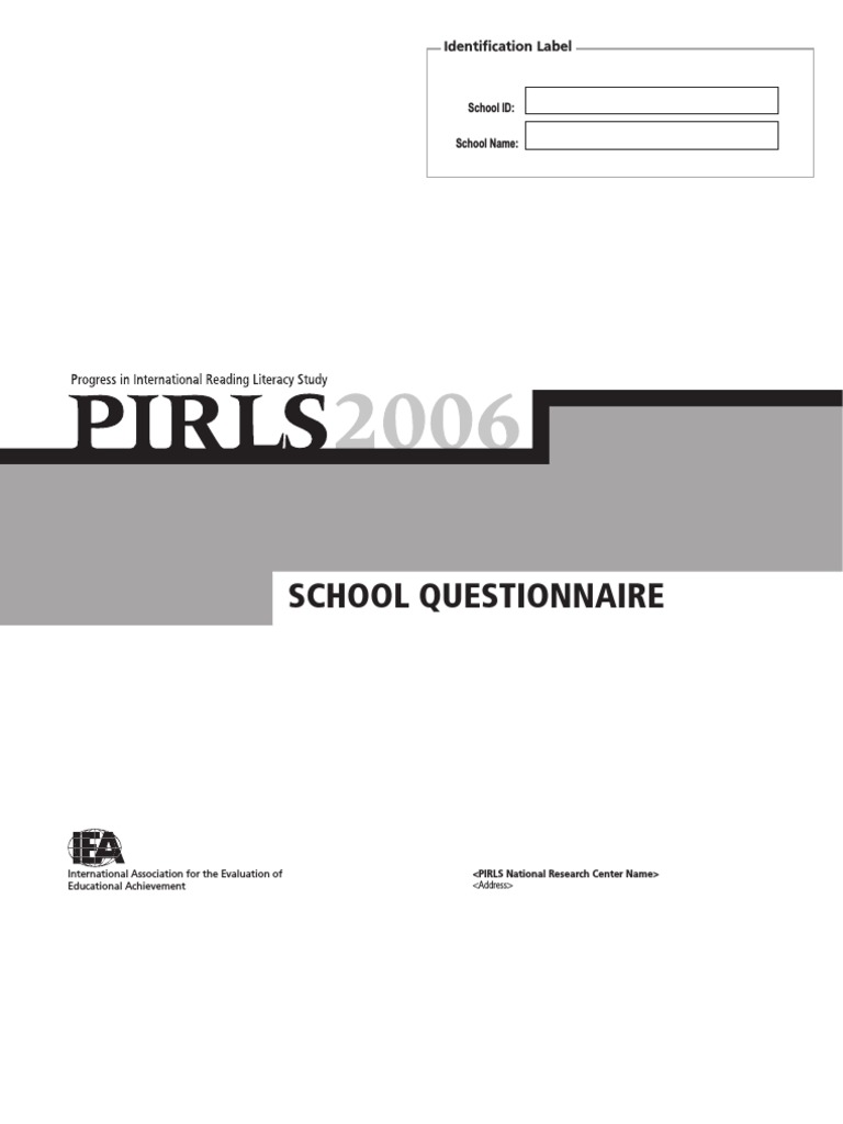 School Questionnaire: Identification Label | PDF | Reading (Process ...