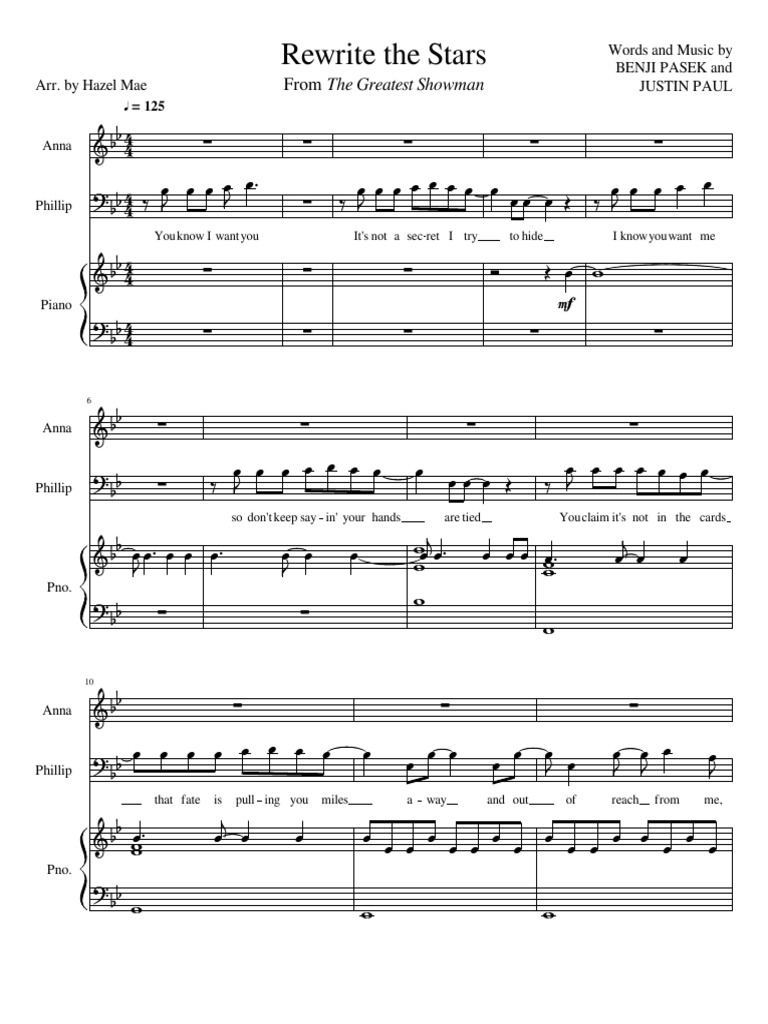 Rewrite The Stars: From The Greatest Showman | PDF