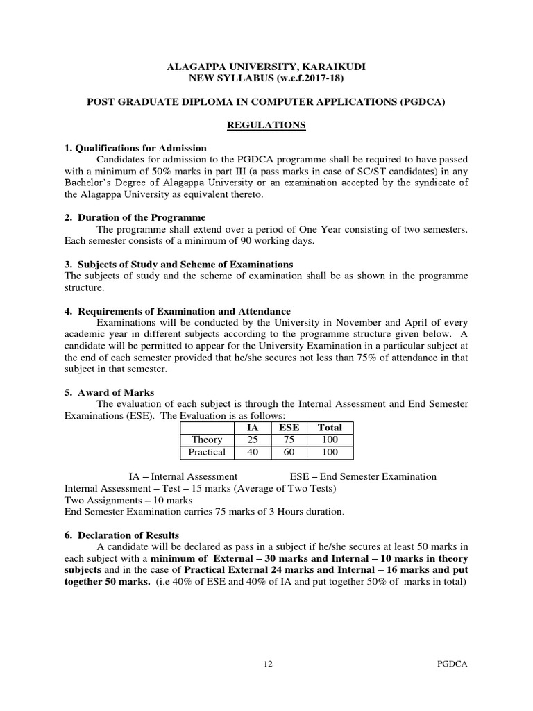 2 - PGDCA Syllabus (2017-18) | PDF | Method (Computer Programming ...