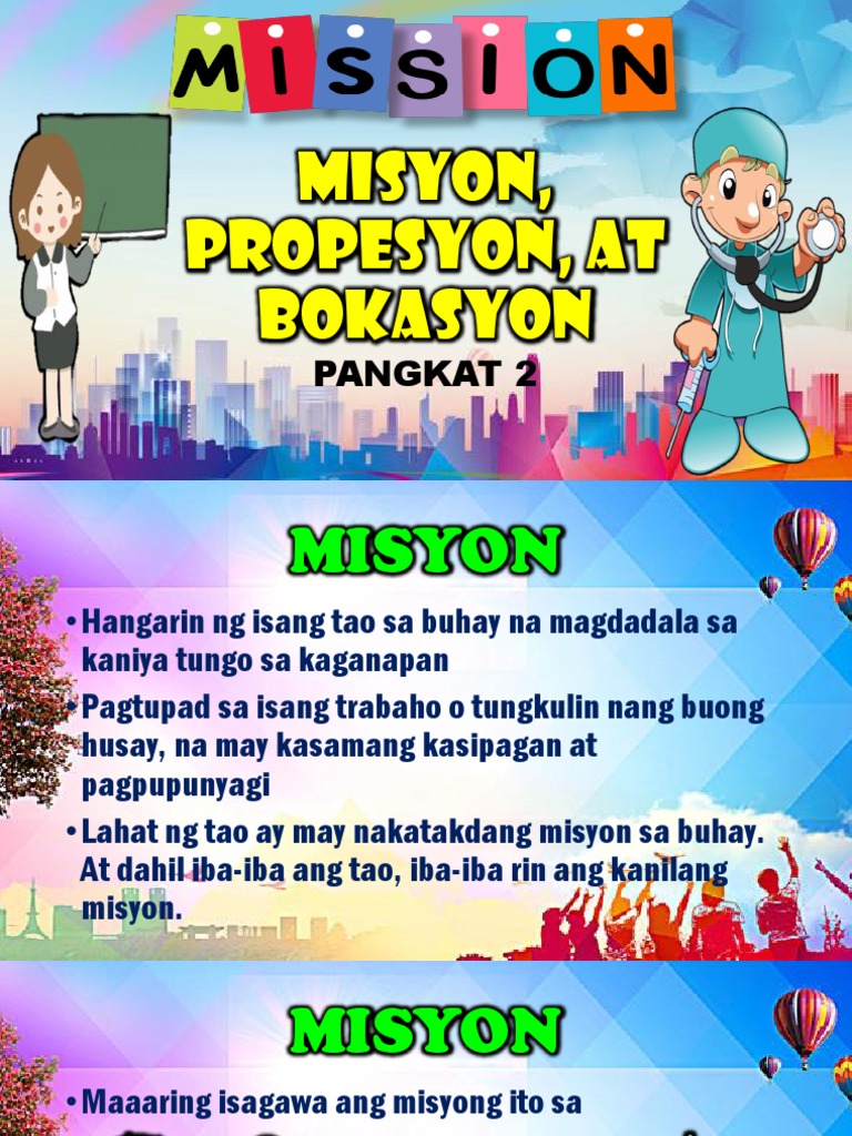 Misyon, Propesyon, at Bokasyon | PDF