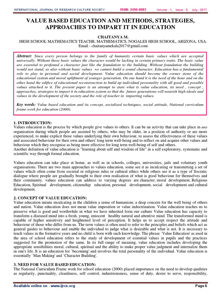 Valed | PDF | Value (Ethics) | Teachers