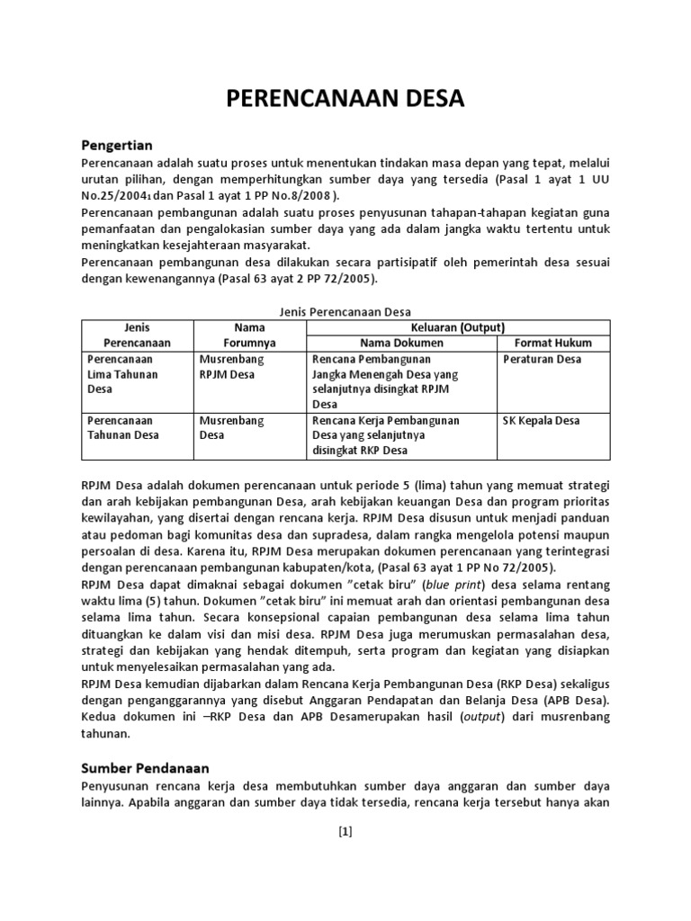 5 Perencanaan Desa | PDF