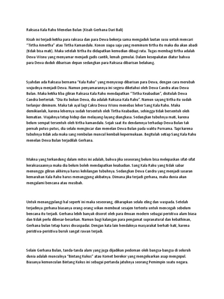 MITOS Raksasa Kala Rahu Menelan Bulan | PDF | Agama & Spiritualitas ...