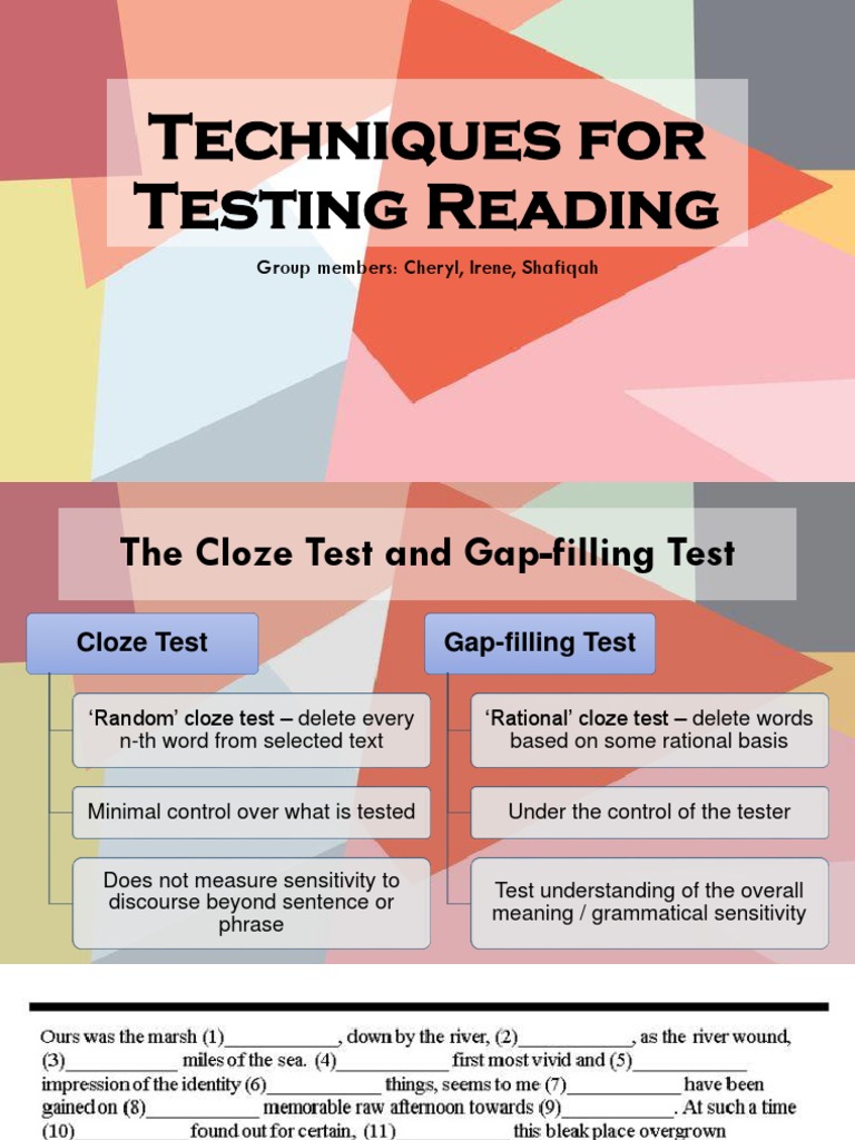 Reading Assessment Techniques Explained | PDF | Multiple Choice | Test ...