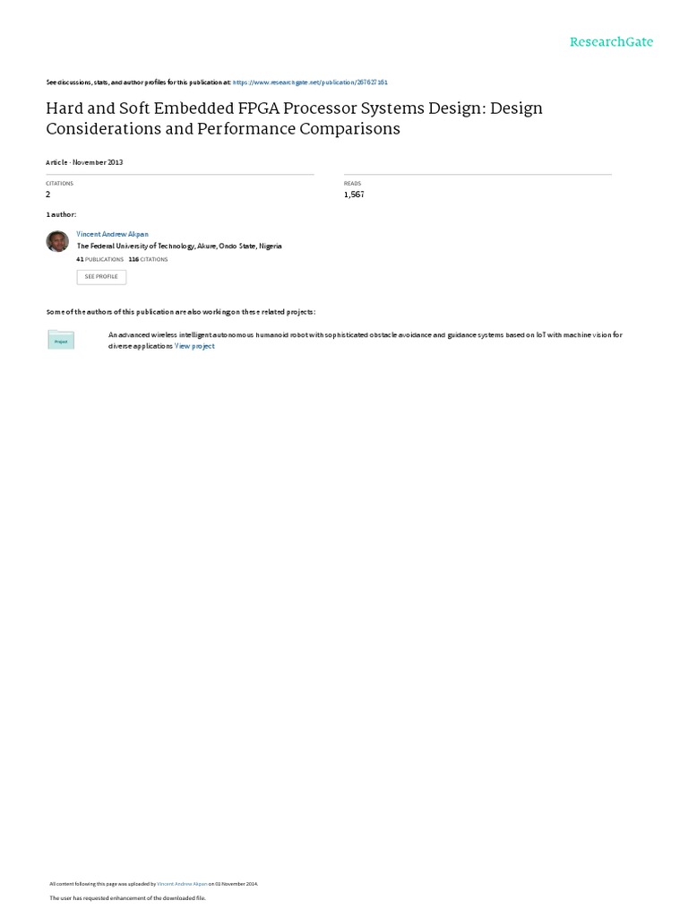 Hard and Soft Embedded FPGA Processor Systems Design: Design Considerations and Performance ...