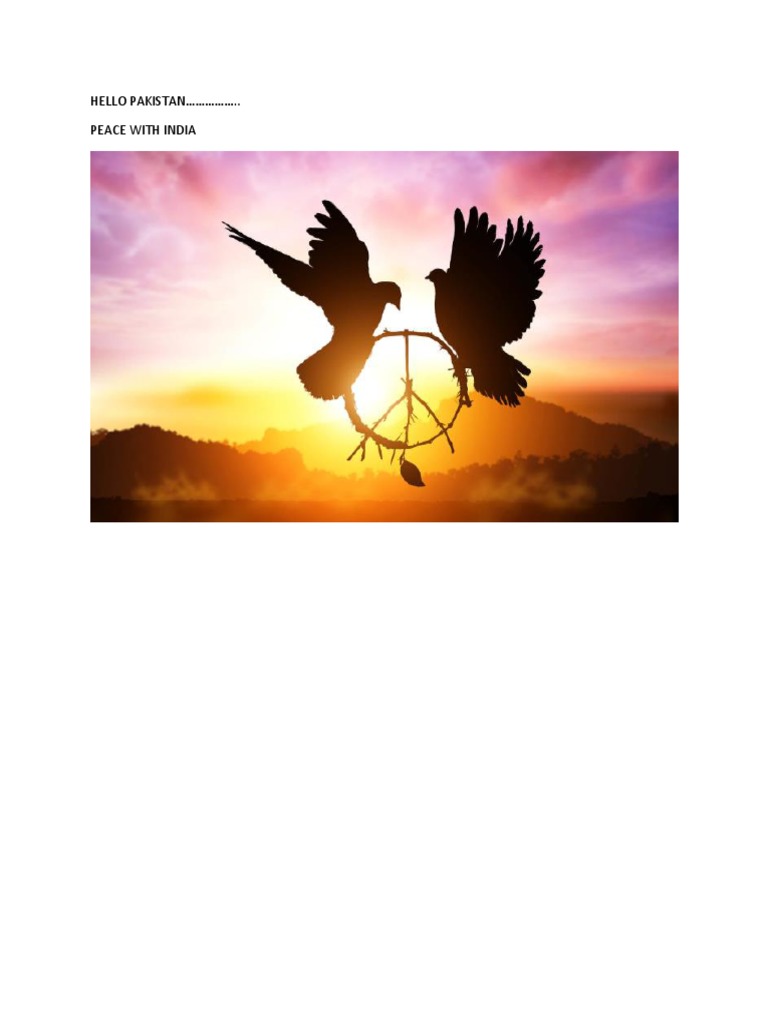 HELLO PAKISTAN .. Peace With India | PDF