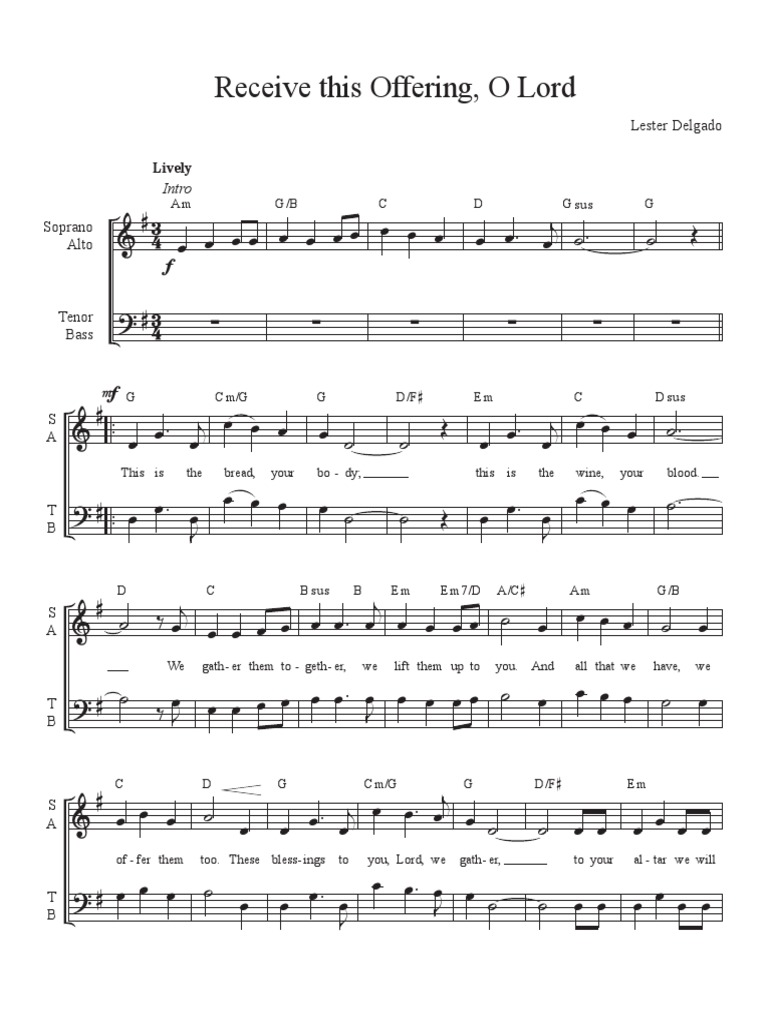 Receive This Offering O Lord | Vocal Music | Pitch (Music)