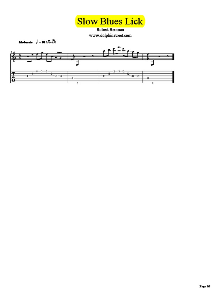 Slow Blues Lick PDF | PDF