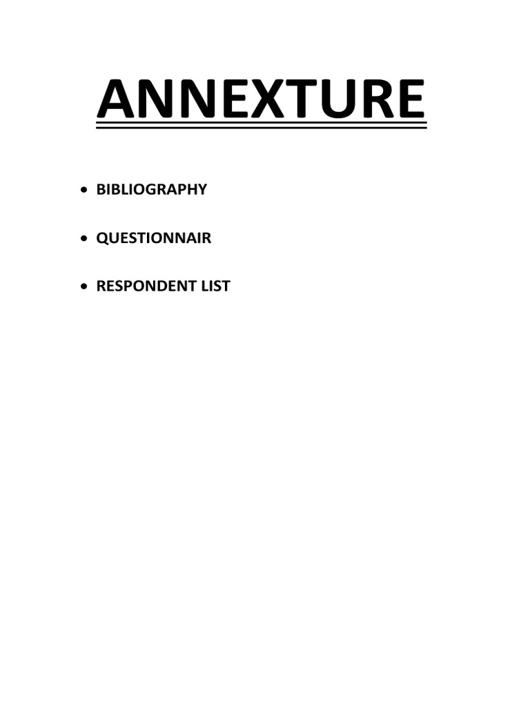 Annexture: Bibliography Questionnair Respondent List | PDF