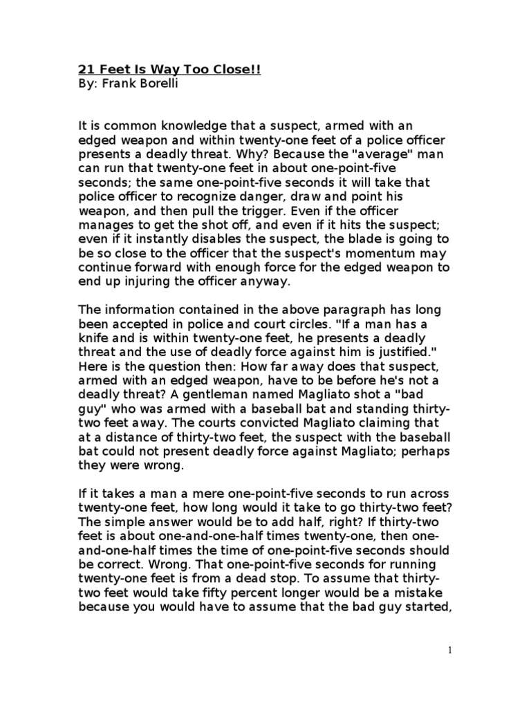 Understanding the 21 ft Rule | PDF | Deadly Force | Assault