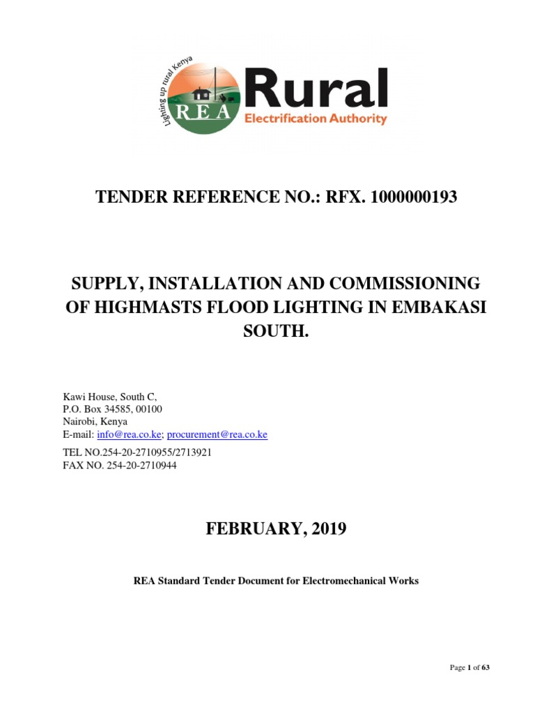 Embakasi Highmast Tender Revised - Final | PDF | Legal Tender | Guarantee