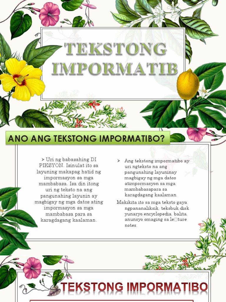 Tekstong Impormatibo | PDF