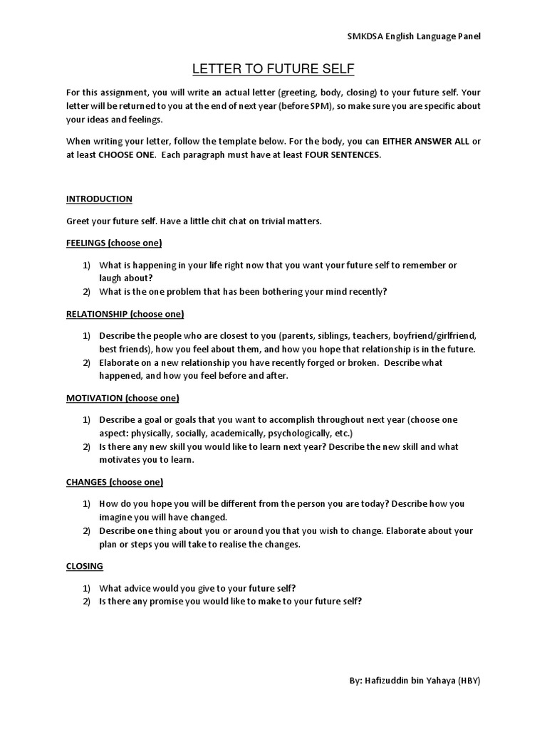 Letter To Future Self | PDF