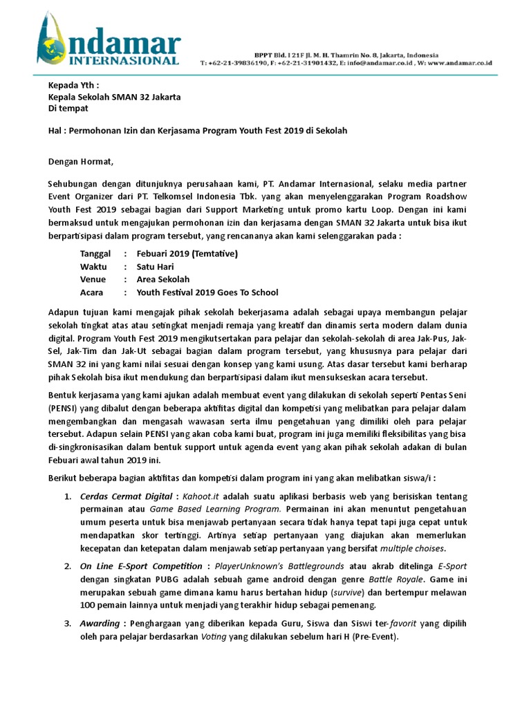 Contoh Proposal Kerjasama | PDF