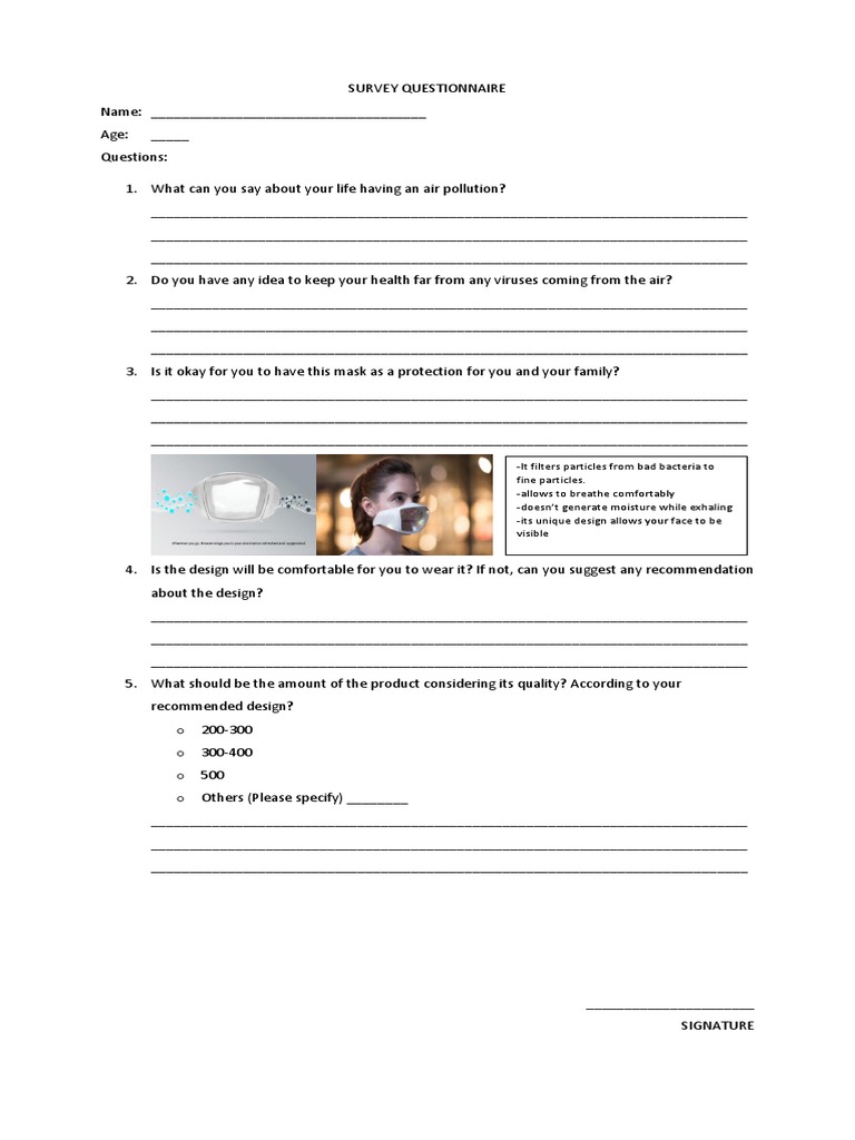 Survey Questionnaire | PDF | Pollution | Nature