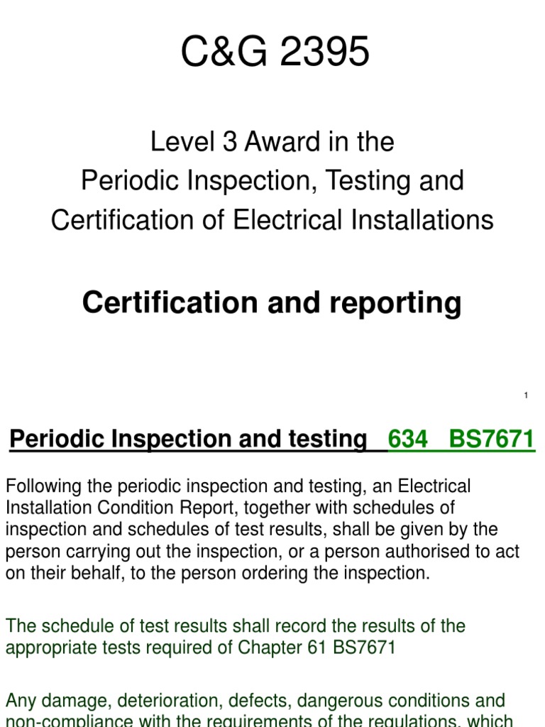 EICR Certification and Reporting Guide | PDF | Electrical Wiring | Business